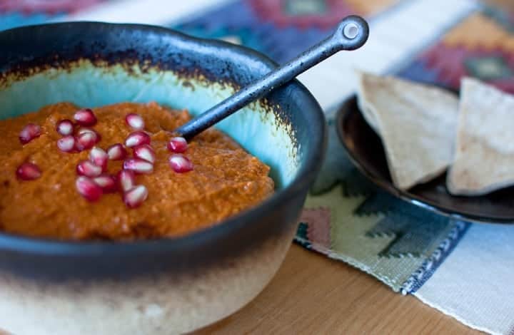 Muhammara Recipe (Syrian Red Pepper and Walnut Dip)